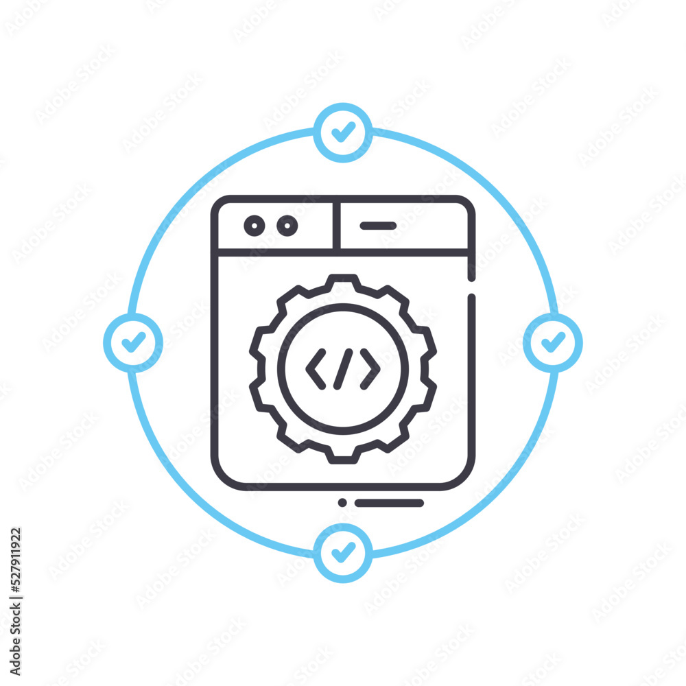 integrated development environment line icon, outline symbol, vector ...
