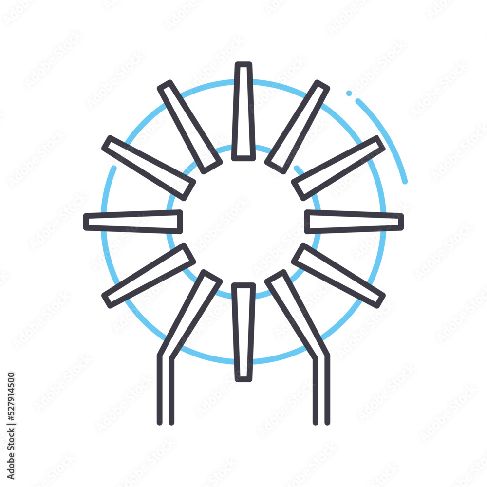 Inductor line icon, outline symbol, vector illustration, concept sign ...
