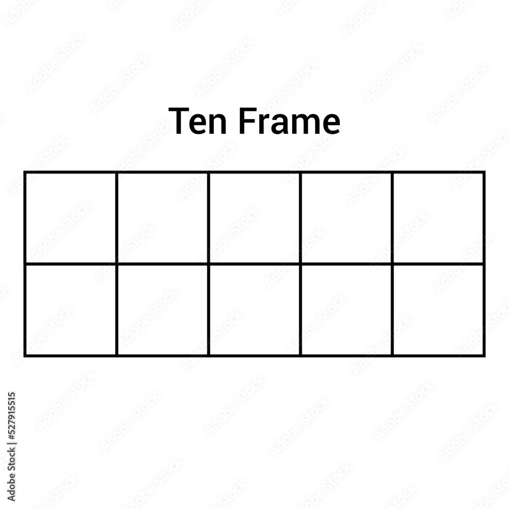 ten frame worksheet in mathematics Stock Vector | Adobe Stock