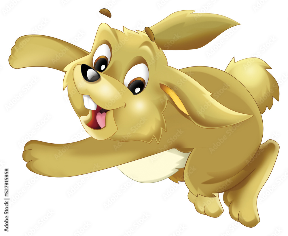 Cartoon happy rabbit bunny is standing looking and smiling illustration ...