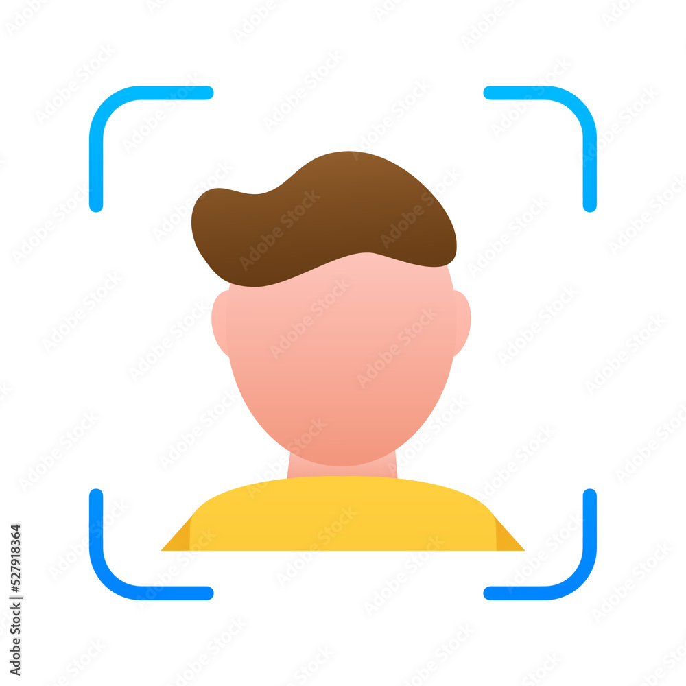 Face recognition concept design. Can use for web banner, infographics ...