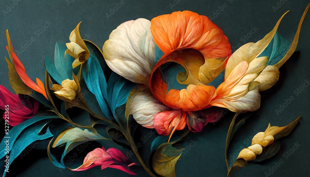 Elegant floral background in Baroque style. Retro decorative flower art ...