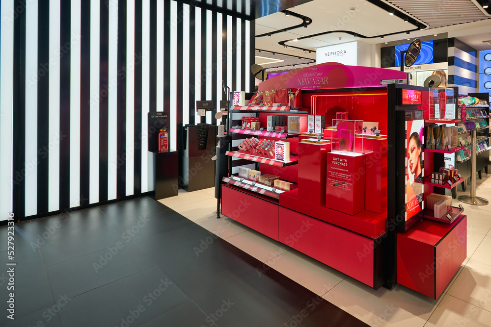 SINGAPORE - CIRCA JANUARY, 2020: interior shot of Sephora store at Nge ...