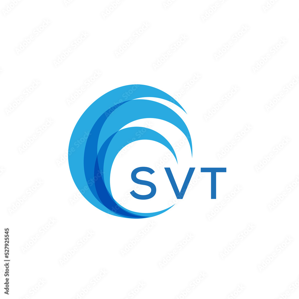 SVT letter logo. SVT blue image on white background. SVT Monogram logo ...