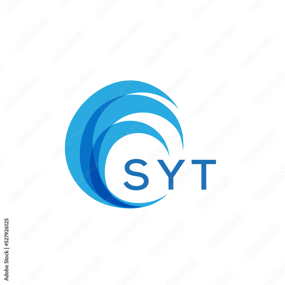 SYT letter logo. SYT blue image on white background. SYT Monogram logo ...