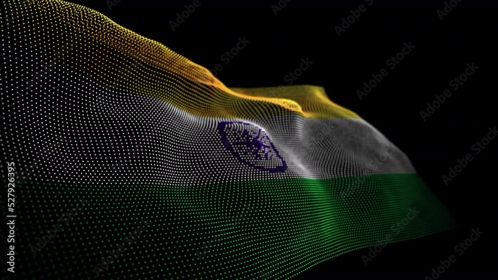 Seamless looping animated digital flag of India overlay rendered of ...