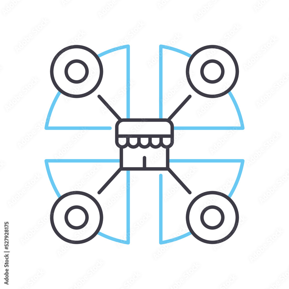 Photo & Art Print market segmentation line icon, outline symbol, vector ...