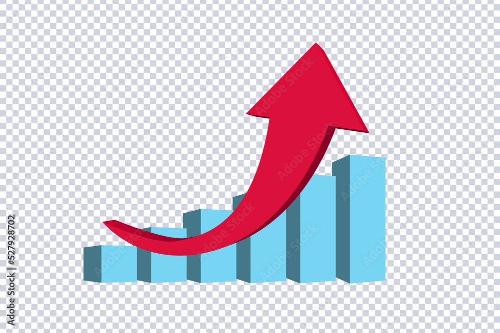 Abstract Curved Red Arrows. Market movements creative concept charts ...