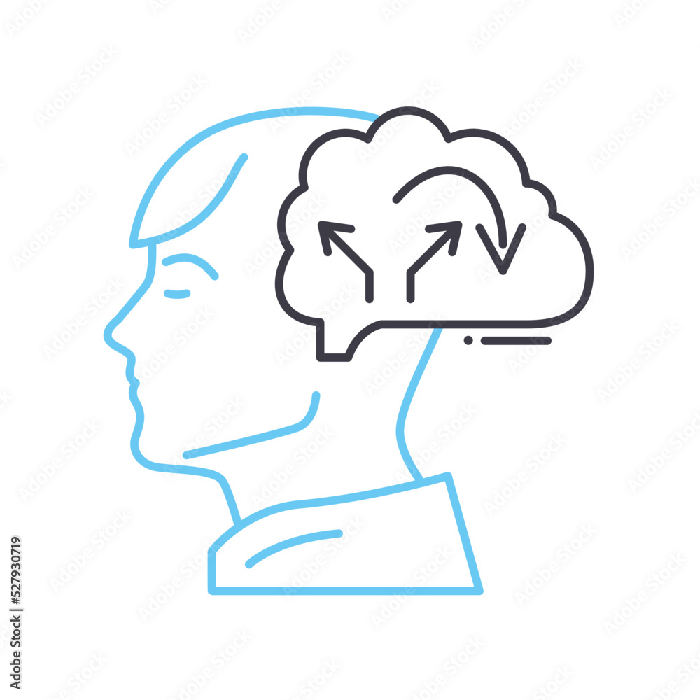 mental change line icon, outline symbol, vector illustration, concept ...