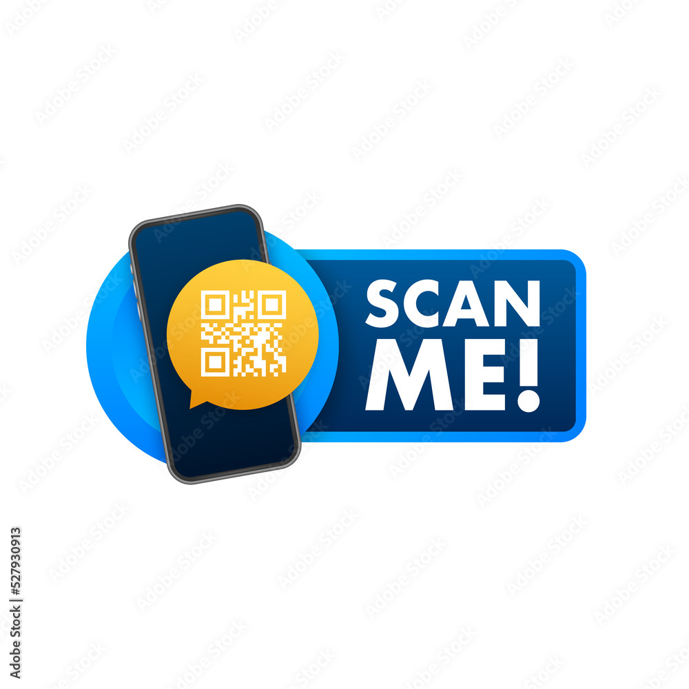 QR code for smartphone. Inscription scan me with smartphone icon. Qr code for payment. Vector ...