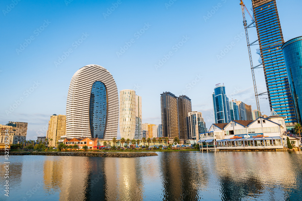 Batumi, Georgia - August 2022: Batumi skyline cityscape with fountain ...