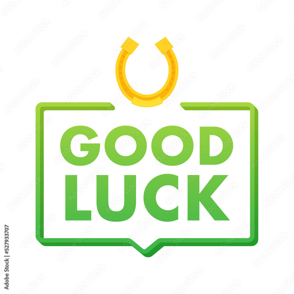 Good luck label. Fortune, good luck wishes. Vector stock illustration ...