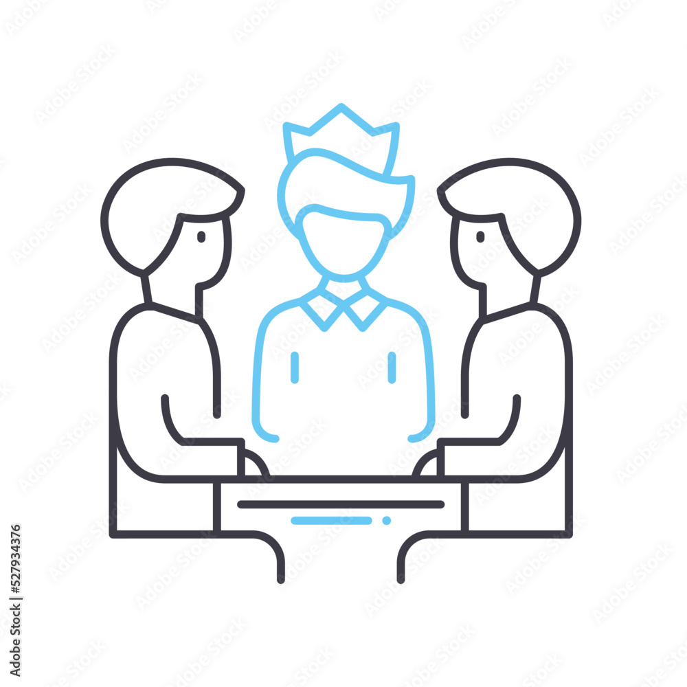 moderator line icon, outline symbol, vector illustration, concept sign ...