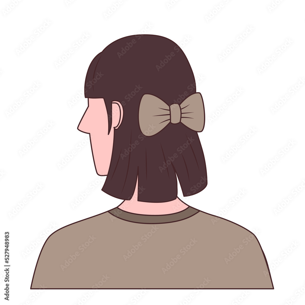 Short hair hairstyle beautiful woman from behind rear view Stock Vector ...