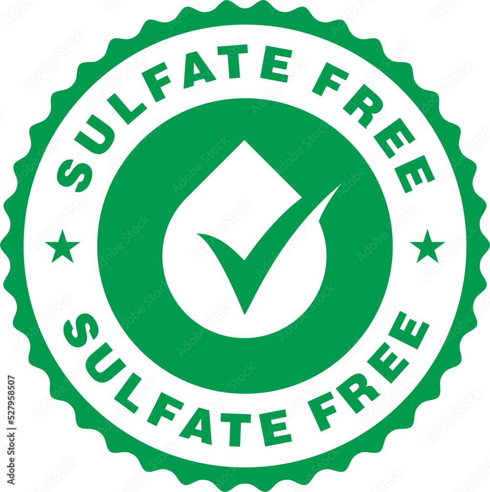 Set of Sulfate free round icon. Symbol for personal care products ...