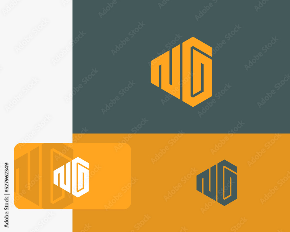 Letter N G logo design. creative minimal monochrome monogram symbol ...