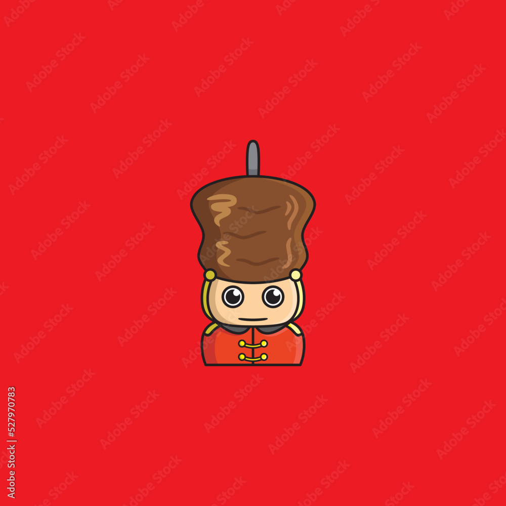 Royal Guard Mascot Logo Design Cartoon Stock Vector | Adobe Stock