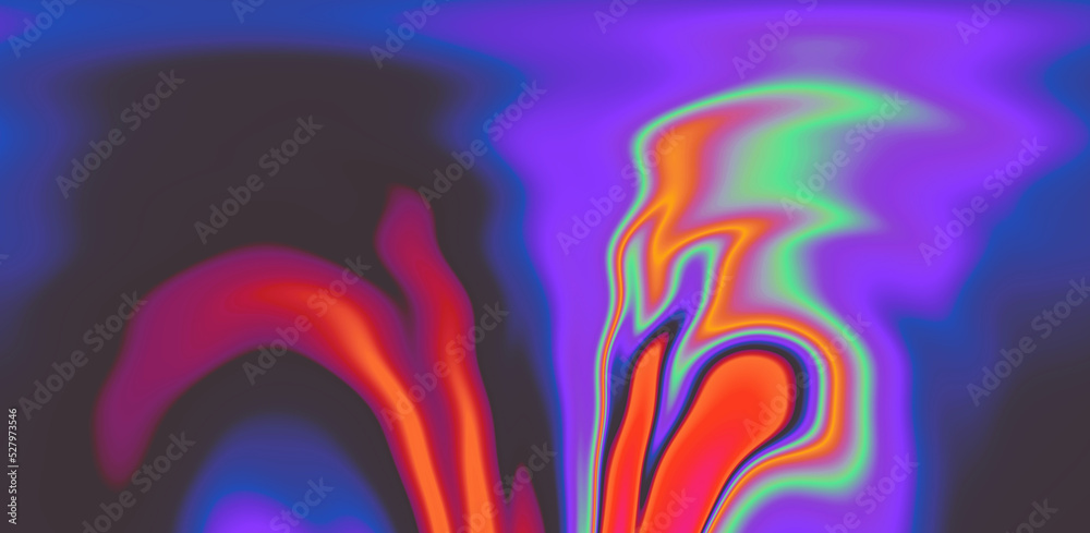 Abstract holographic background with fluid neon leaks and wavy ...
