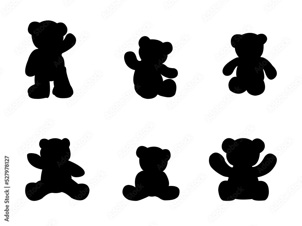 Teddy Bear Silhouette Stock Vector | Adobe Stock