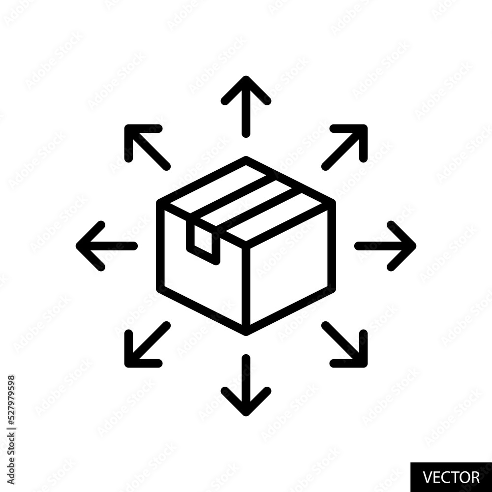 Product distribution vector icon in line style design for website, app ...