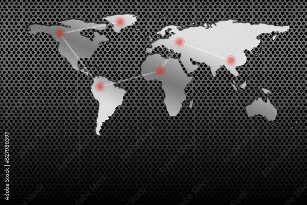 World map with lines Stock Illustration | Adobe Stock