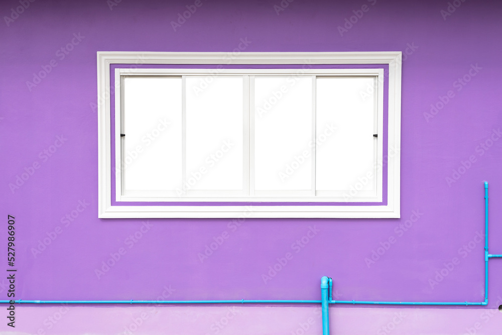 The white concrete window frame background, which is sliding against a ...
