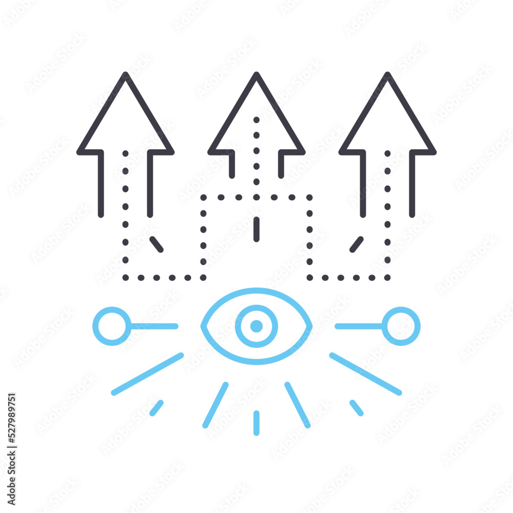 vision line icon, outline symbol, vector illustration, concept sign ...