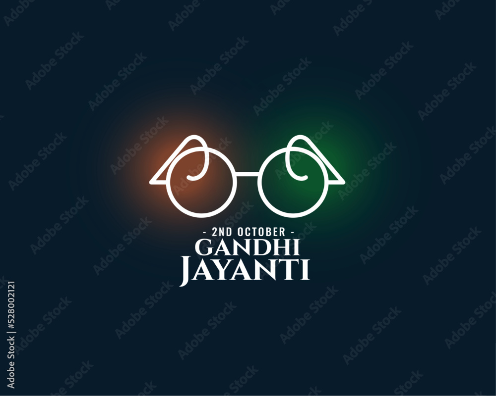 stylish gandhi jayanti celebration banner with spectacles design Stock ...
