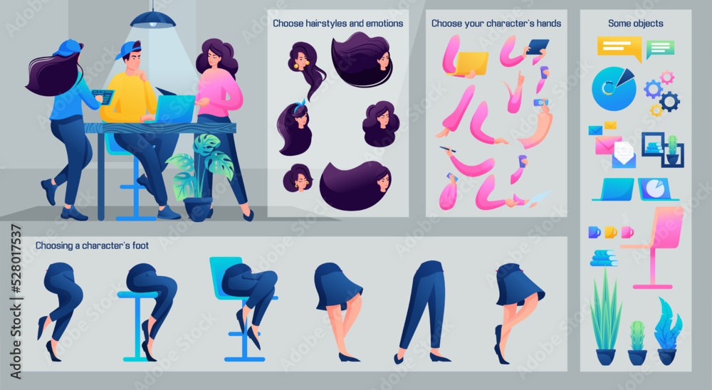 Stylized Character, Girl is a member of the creative group. Set for ...