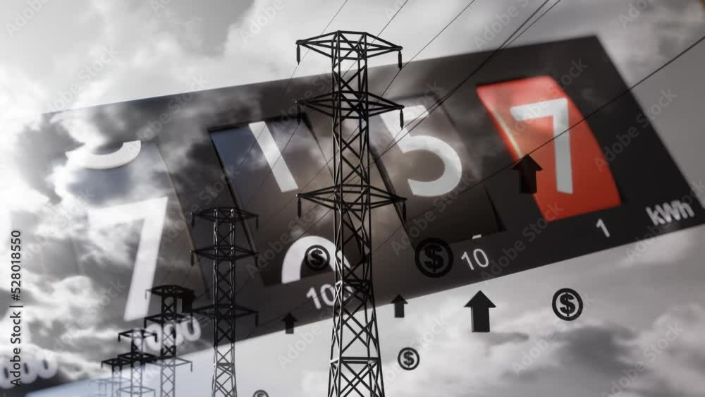 Electricity meter and power consumption. Rising electricity prices 3d ...