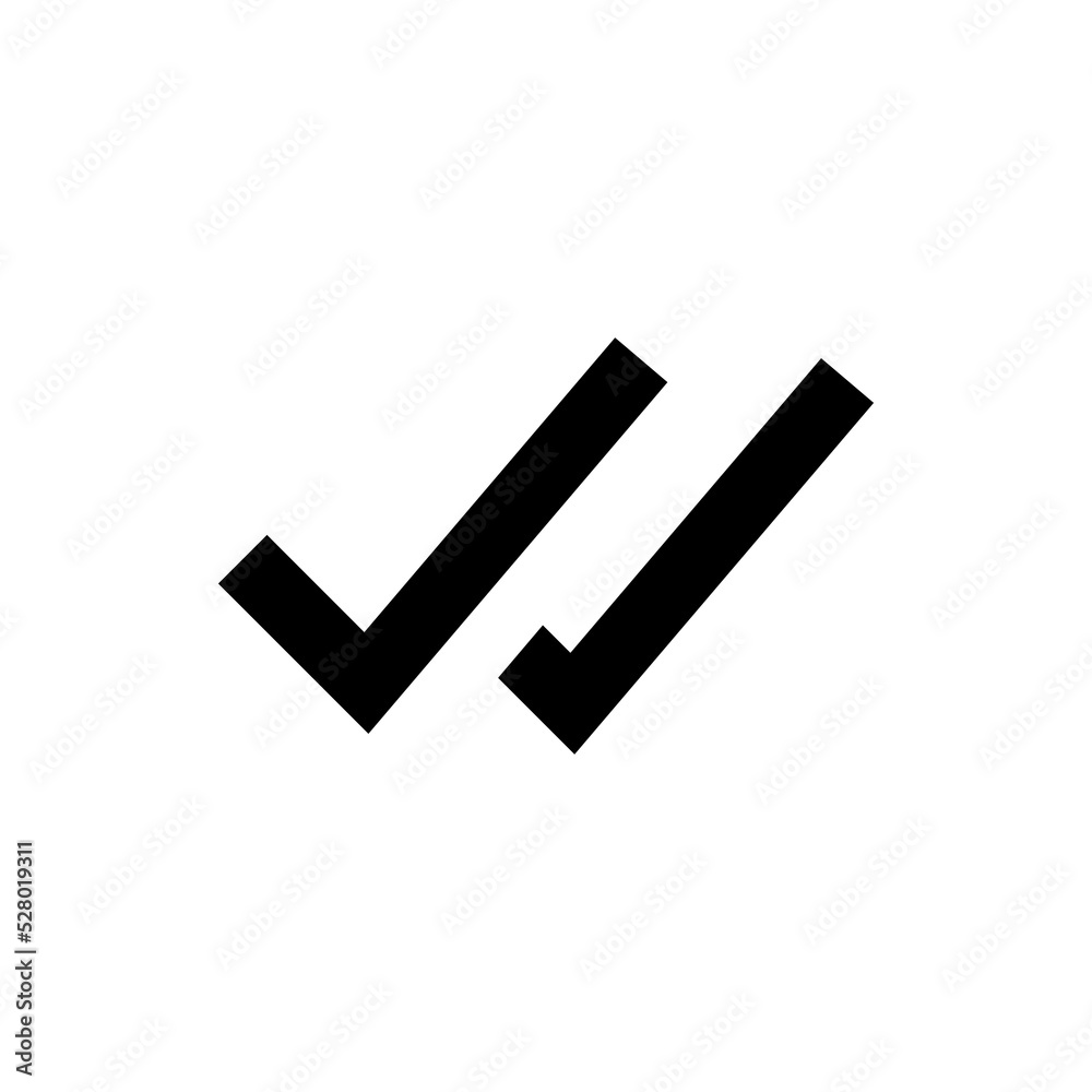 Double checkmark icon. Done checkmark seen. Stock Illustration | Adobe ...