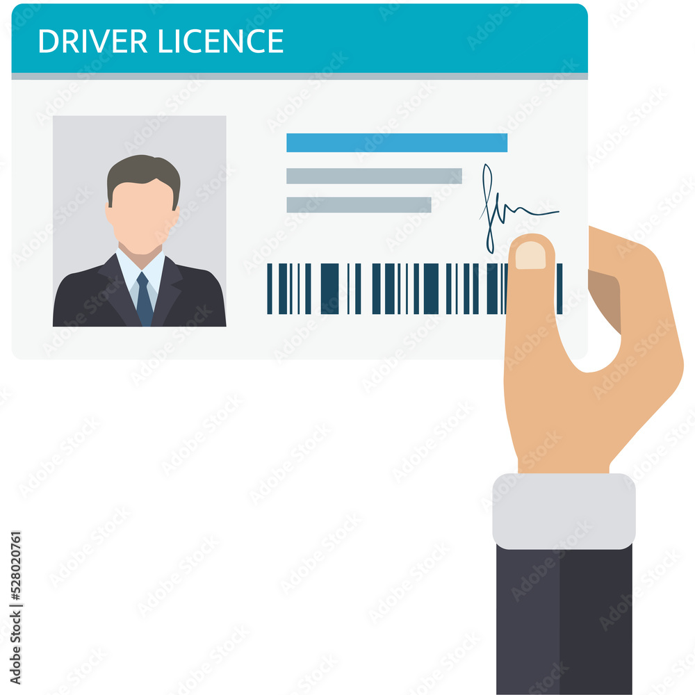 Driver license hand holding. International id card. Stock Illustration ...