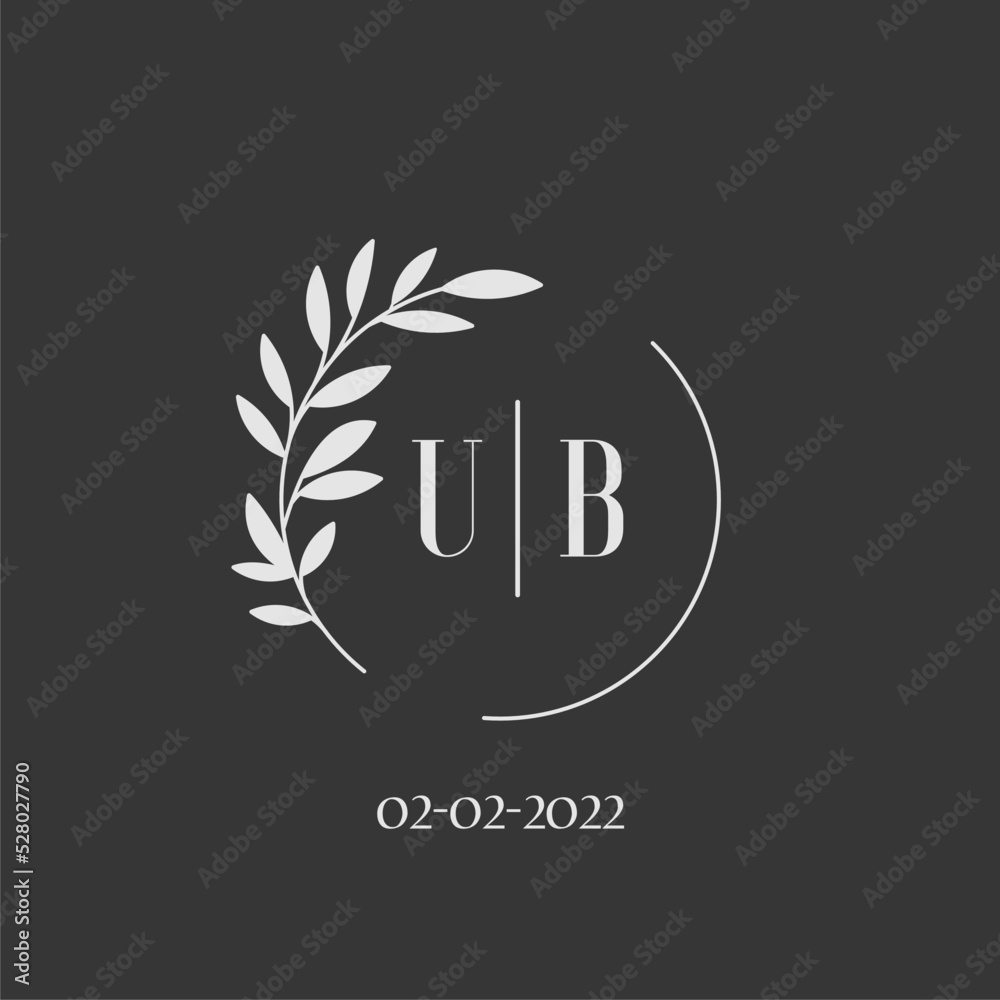 Initial letter UB wedding monogram logo design inspiration Stock ...
