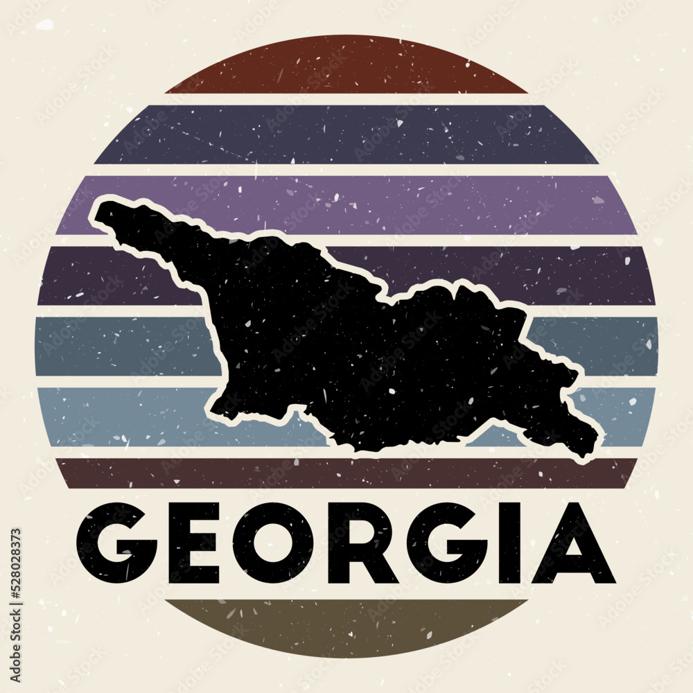 Georgia logo. Sign with the map of country and colored stripes, vector ...