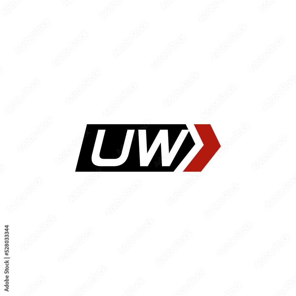 Letter UW logo with simple right arrow design ideas Stock Vector ...