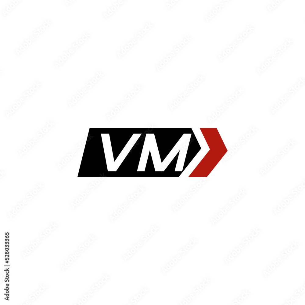 Letter VM logo with simple right arrow design ideas Stock Vector ...