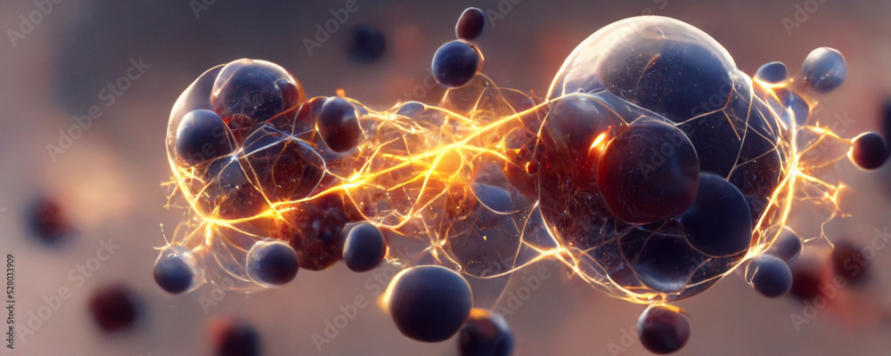 Quantum Entanglement concept with particles and energy flow, entangled ...