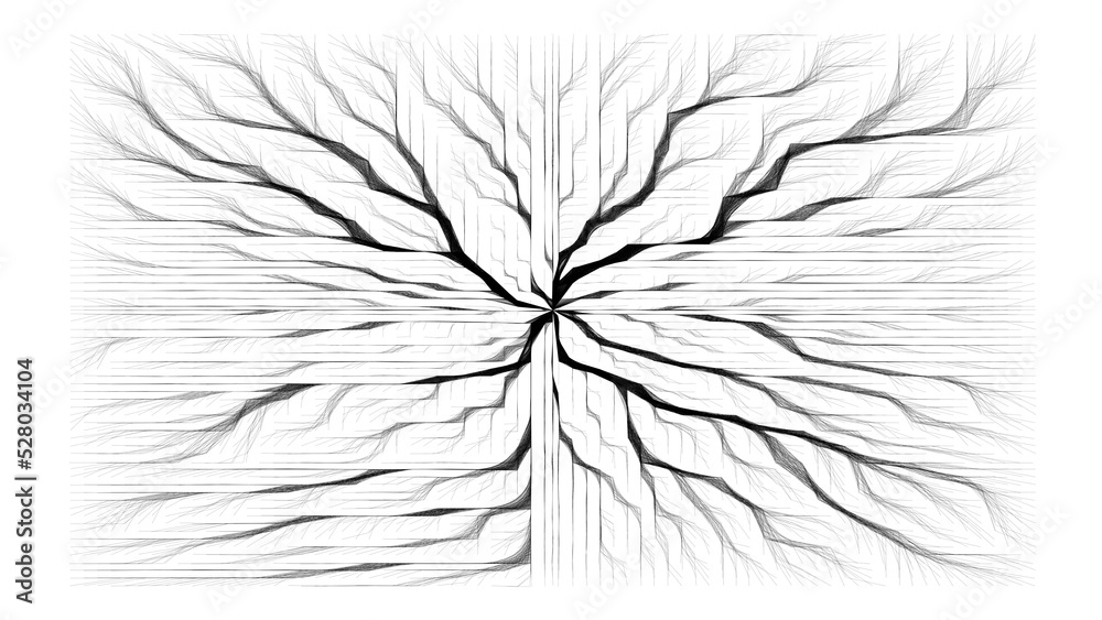 This image is an ORIGINAL NON-AI DIGITAL RENDER! Abstract black vines ...