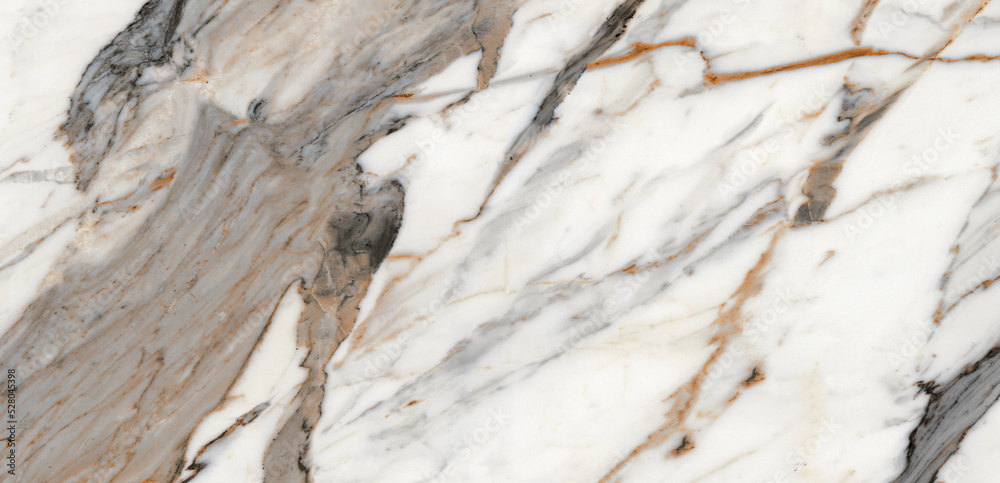 luxurious white statuario marble texture background with brown streaks ...