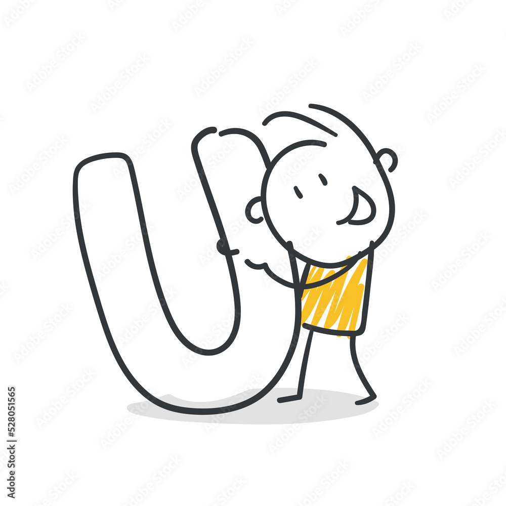 Poster Strichfiguren / Strichmännchen: Buchstabe U. (Nr. 772 ...