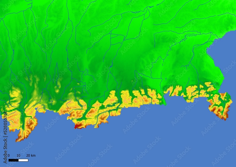 Mountains of Germany map elevation map with rivers Stock Illustration ...