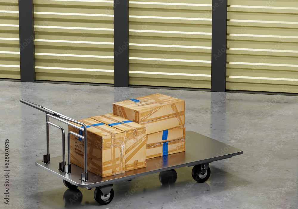 Cargo trolley and boxes. Trolley for transporting things around ...