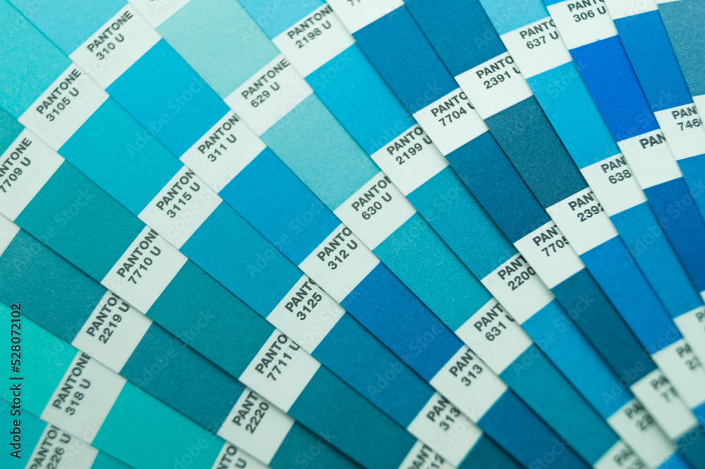 Berdsk, Russia - 7 feb 2022: Pantone color guide. Palette of cold color ...