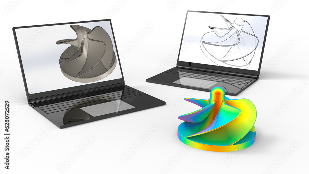 3d Rendering Turbine Fea Analysis Stock Illustration Adobe Stock