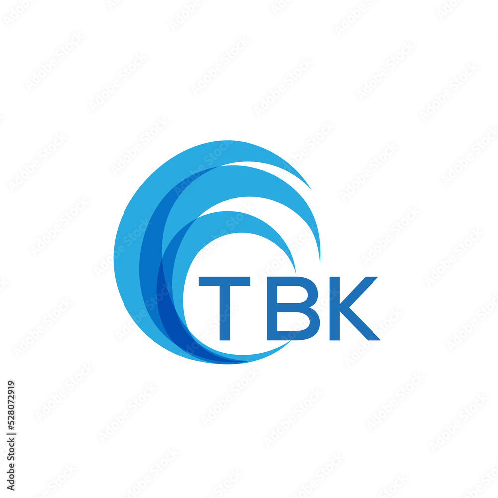 TBK letter logo. TBK blue image on white background. TBK Monogram logo ...