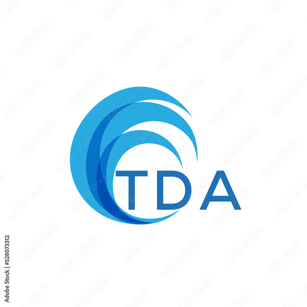 TDA letter logo. TDA blue image on white background. TDA Monogram logo ...