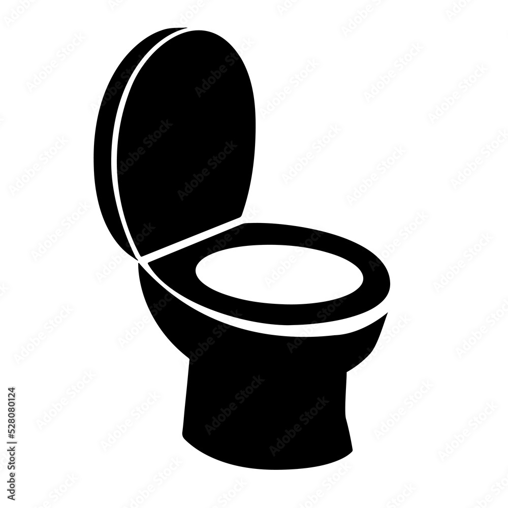 Vector Silhouette-Toilet Bowl Stock Vector | Adobe Stock