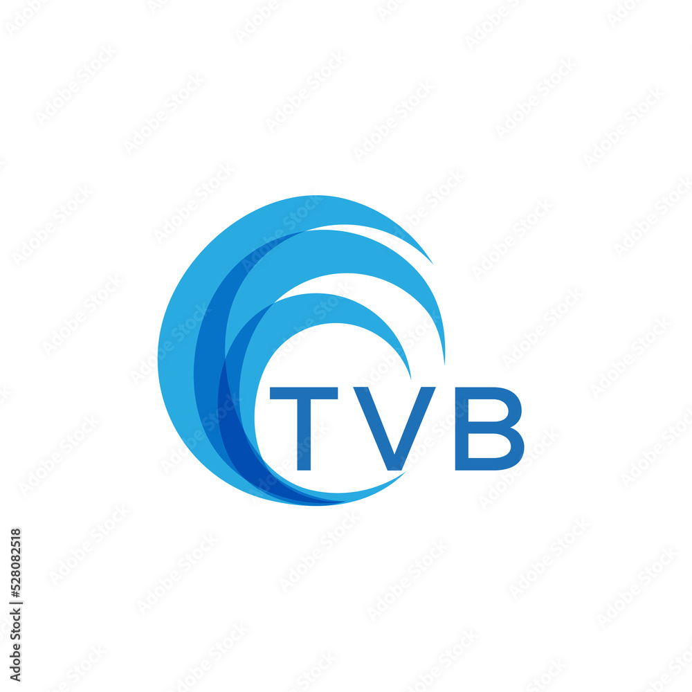 TVB letter logo. TVB blue image on white background. TVB Monogram logo ...