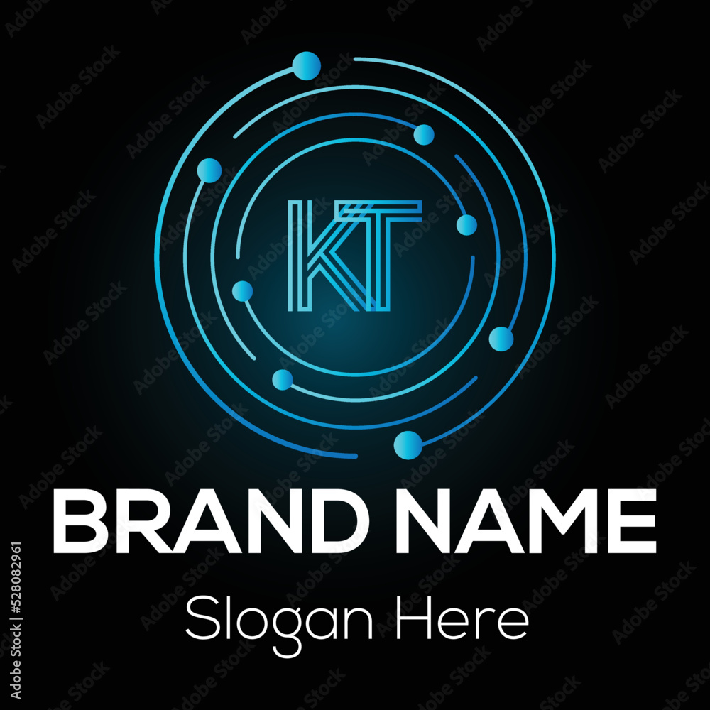 Abstract KT letter modern initial lettermarks logo design Stock Vector ...