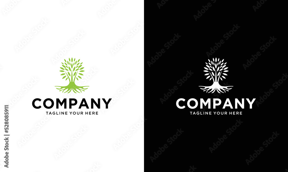 Abstract vibrant tree logo design, root vector - Tree of life logo ...